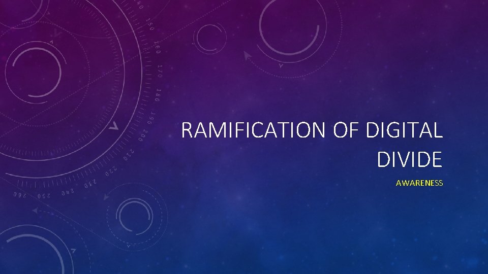 RAMIFICATION OF DIGITAL DIVIDE AWARENESS WHAT DIGITAL DIVIDE