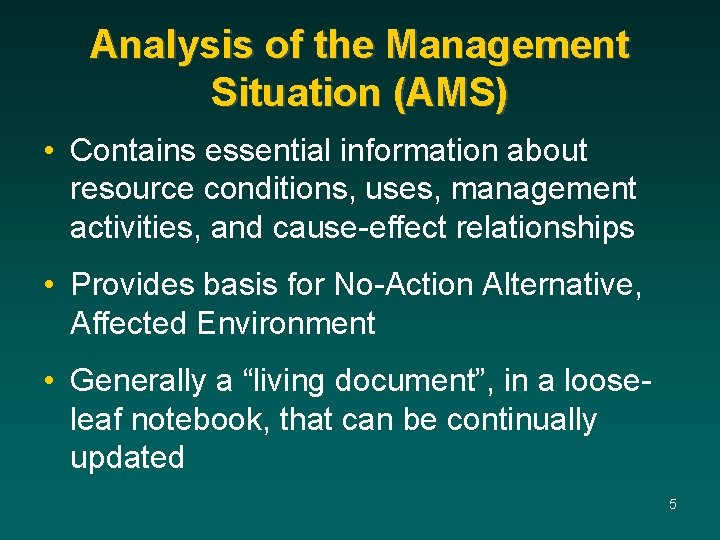 Analyze Management Situation Planning Step 4 1 Objectives