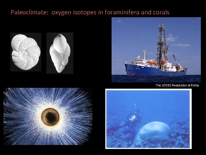 Paleoclimate oxygen isotopes in foraminifera and corals The