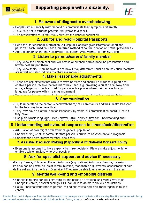 Supporting people with a disability 1 Be aware