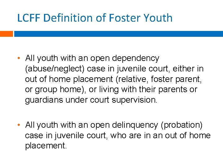FOSTER CARE AND YOUTH PROBATION SYSTEM OVERVIEW PATRICIA