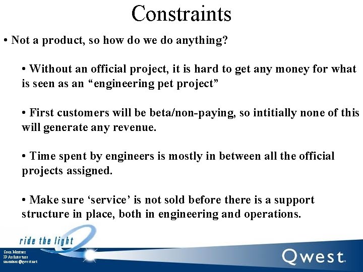 Building an IPv 6 Test Network Sean Mentzer