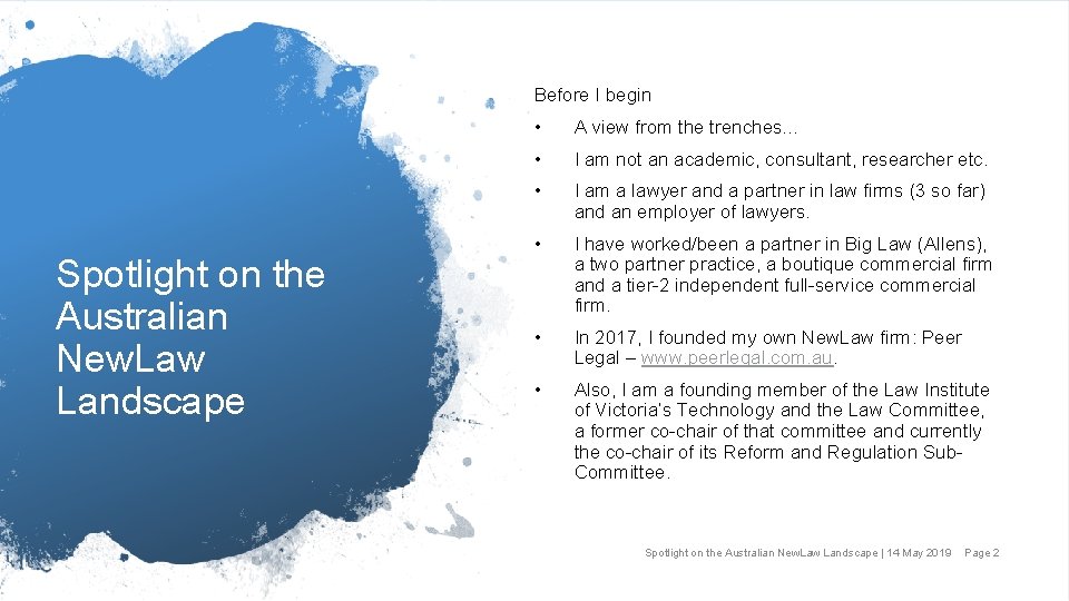 Spotlight on the Australian New Law Landscape New