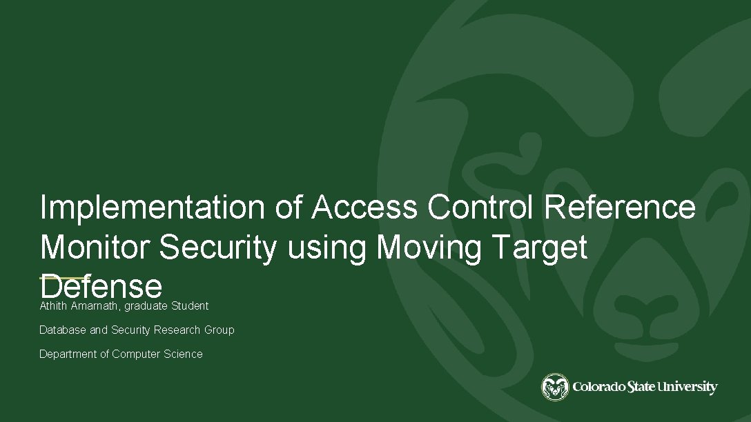 Implementation of Access Control Reference Monitor Security using