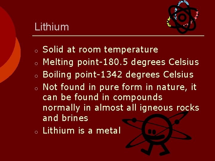 Lithium By Jessica Samantha Madeline Lithium Lithium comes