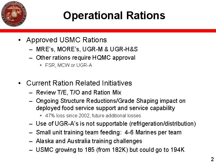 USMC Update 24 May 2017 Mr Chuck Girard