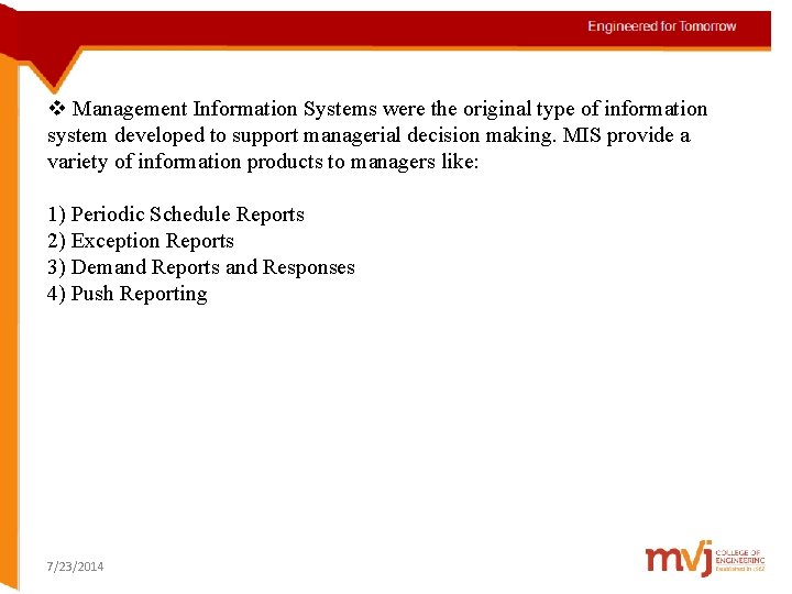 CHAPTER 1 Subject Name MANGEMENT INFORMATION SYSTEM FOUNDATIONS