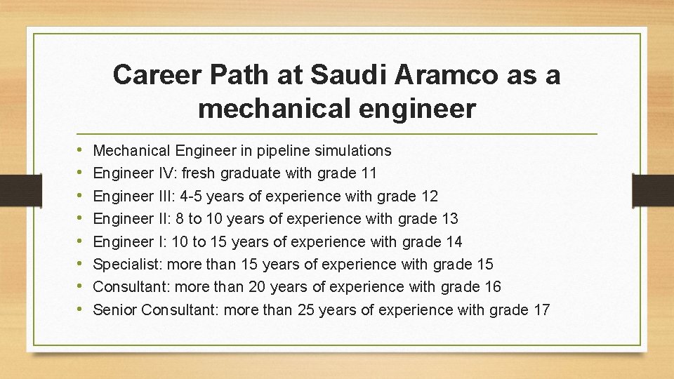 Career Path at Saudi Aramco as a Mechanical