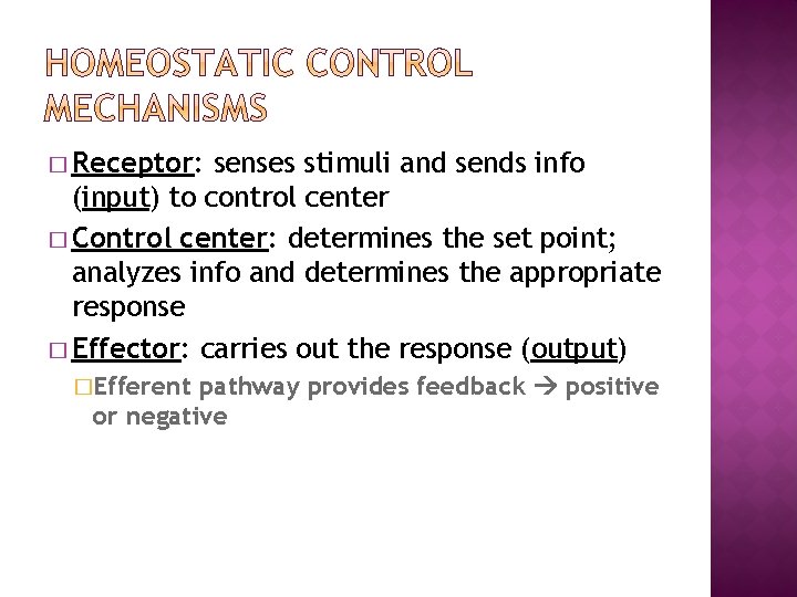 Part 1 An Overview Part 2 Maintaining Homeostasis