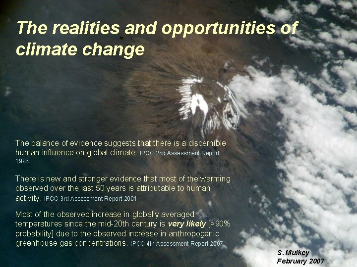 The realities and opportunities of climate change The