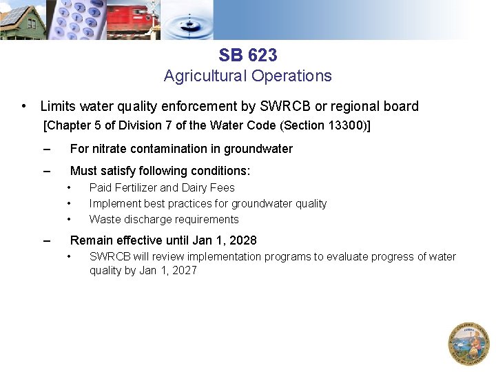 SB 623 Update LowIncome Oversight Board Water Division