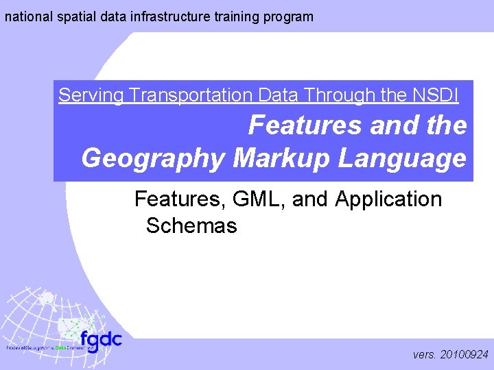 national spatial data infrastructure training program Serving ...