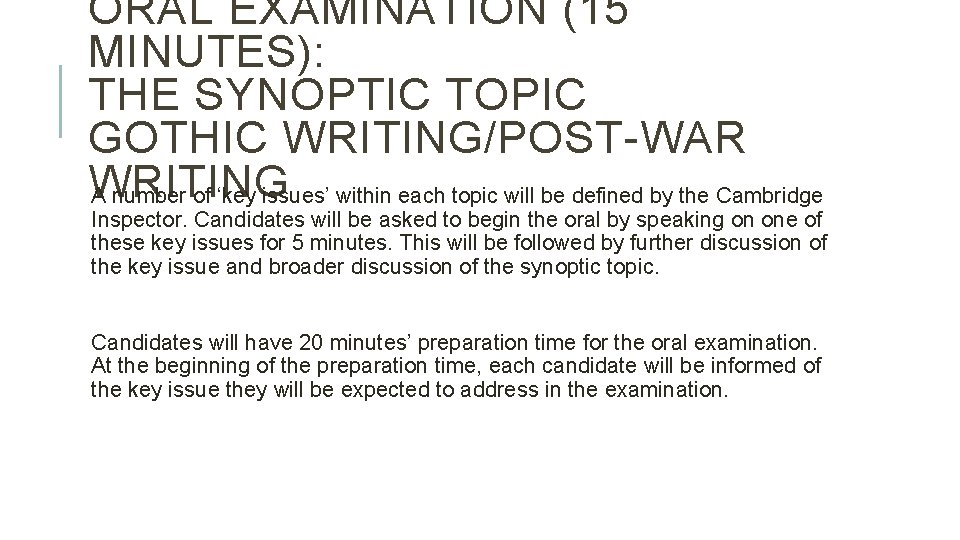 OIB BRITISH OPTION LANGUAGE AND LITERATURE First examination