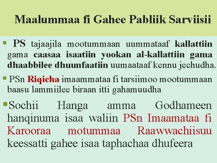 Biiroo Pabliik Sarviisii Fi Misooma Qabeenya Namaa Sanada