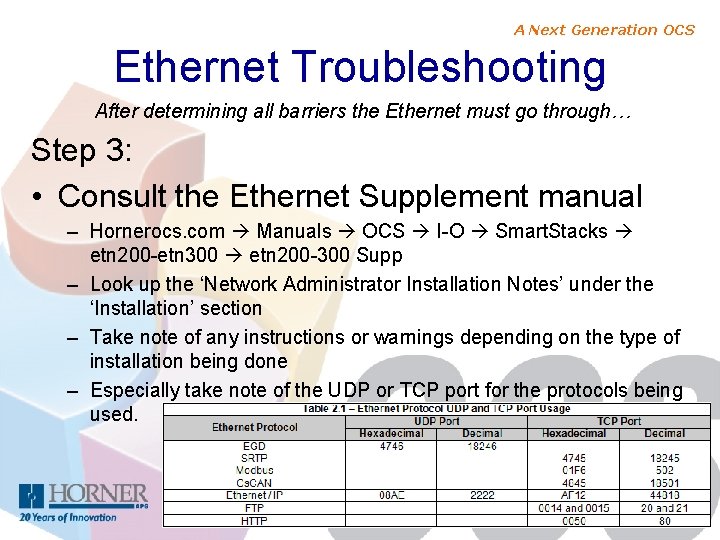 A Next Generation OCS Obstacles to Overcome When