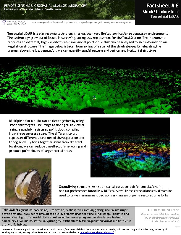 REMOTE SENSING GEOSPATIAL ANALYSIS LABORATORY Precision Forestry ...