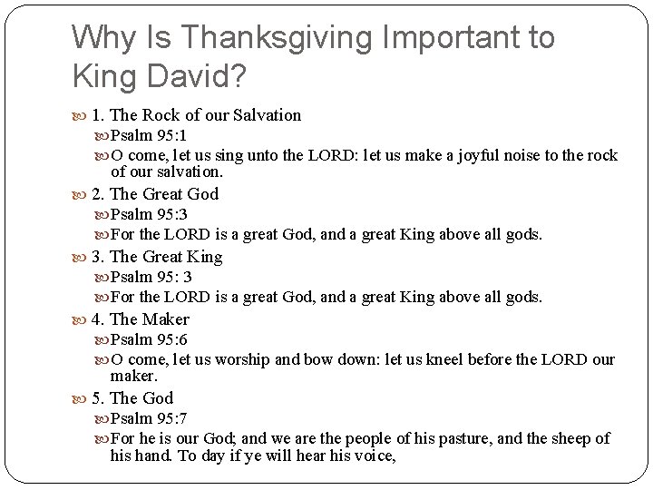 Why Is Thanksgiving Important Let us come before