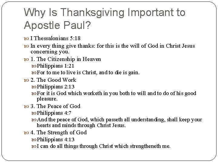 Why Is Thanksgiving Important Let us come before
