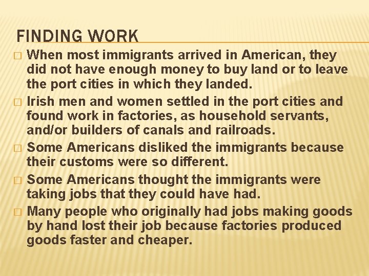 CHAPTER 11 LESSON 2 IMMIGRANTS AND REFORMERS GERMAN