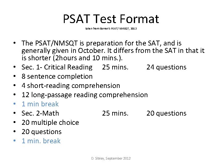 Preparing for the Critical Reading and Writing Skills