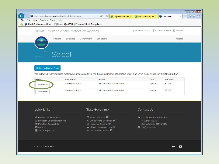 IEPA Document Explorer For Leaking UST and SRP