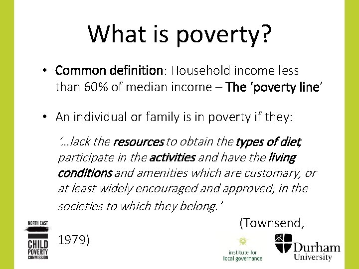 Poverty and policy Introduction to the Welfare Reform