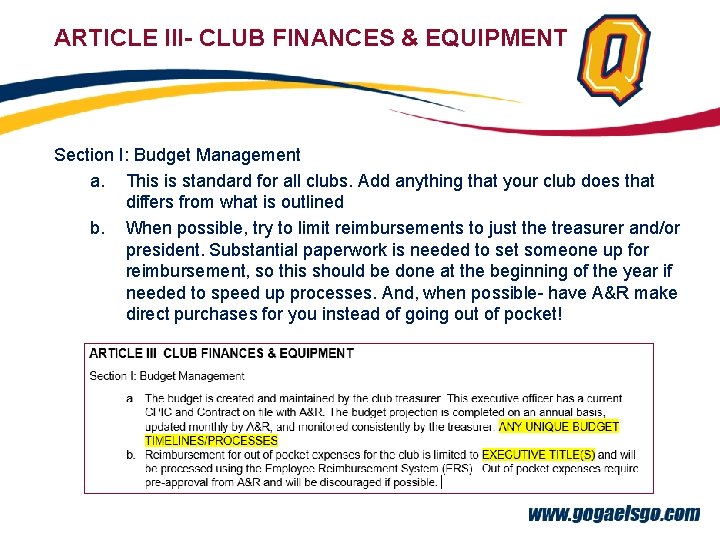 STANDARDS FOR CREATING A CLUB CONSTITUTION LEARNING OUTCOMES