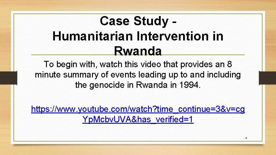 Case Study Humanitarian Intervention in Rwanda IB Global
