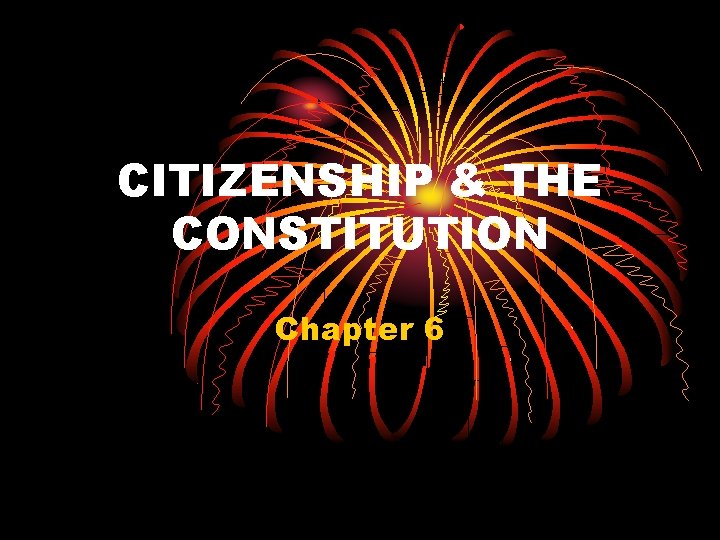 CITIZENSHIP THE CONSTITUTION Chapter 6 Section 1 Understanding