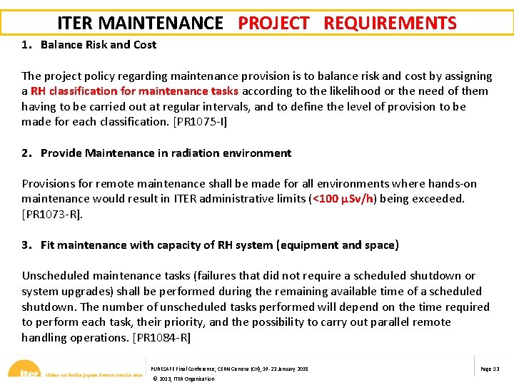 Maintenance Remote Handling at ITER Presented by A