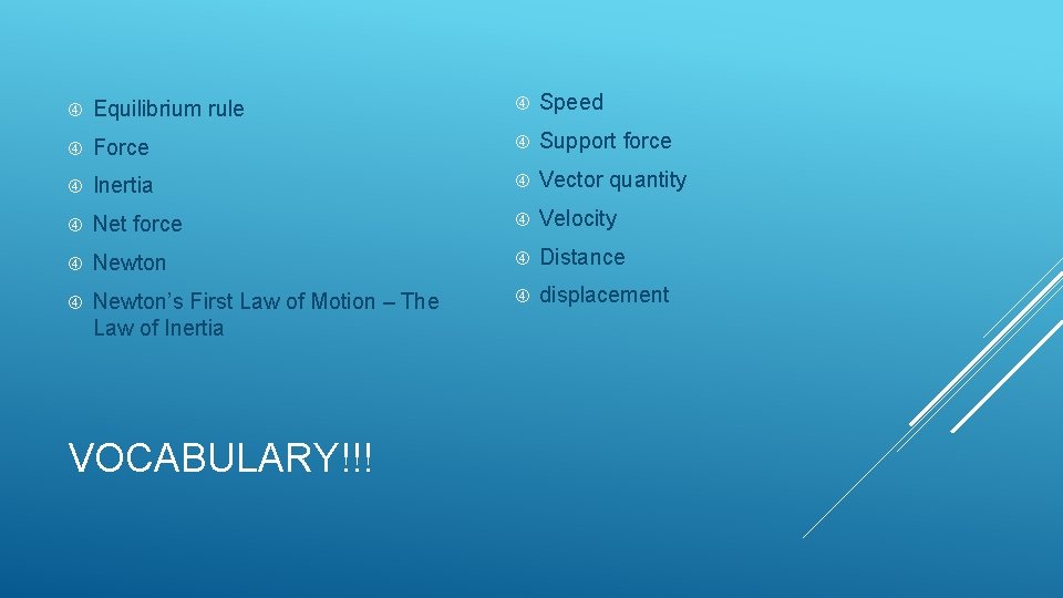 NEWTONS FIRST LAW OF MOTION Chapter 2 Unnatural