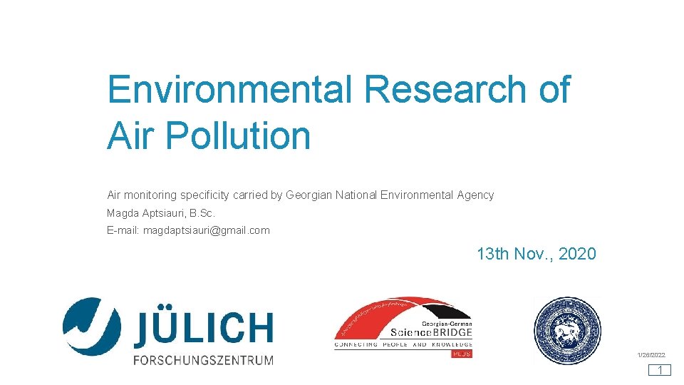 Environmental Research of Air Pollution Air monitoring specificity