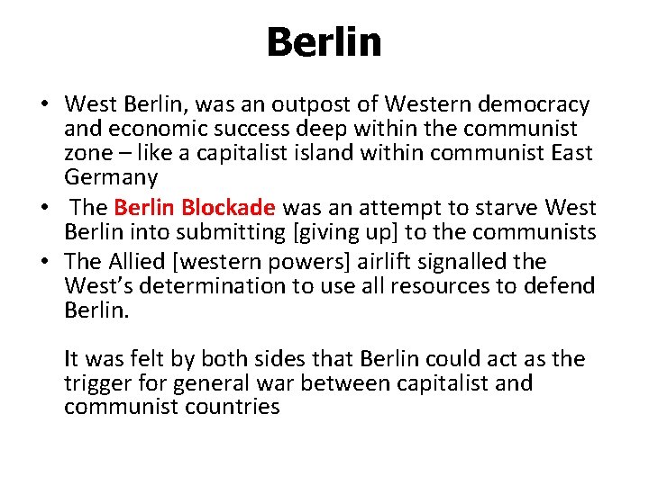 Origins of the Cold War Development of the