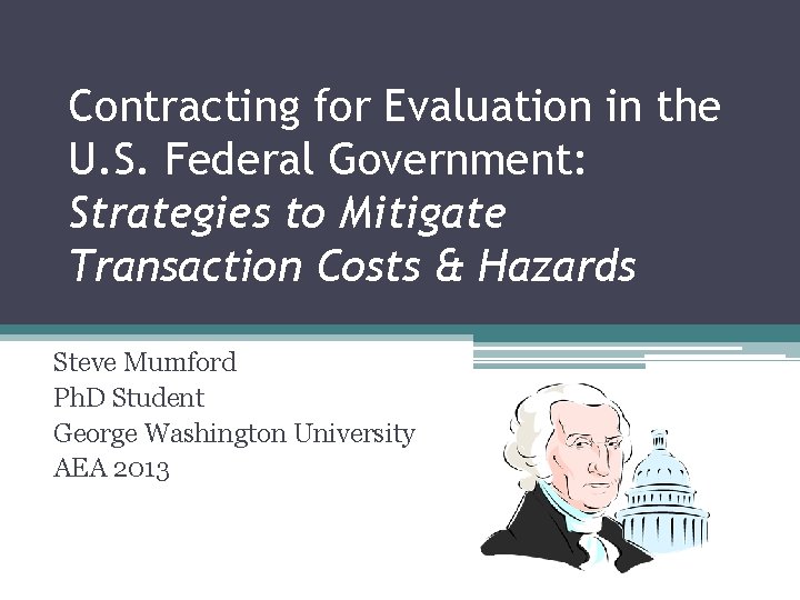 Contracting for Evaluation in the U S Federal