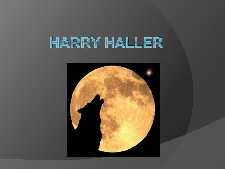 HARRY HALLER Hesse apoda al personaje central de