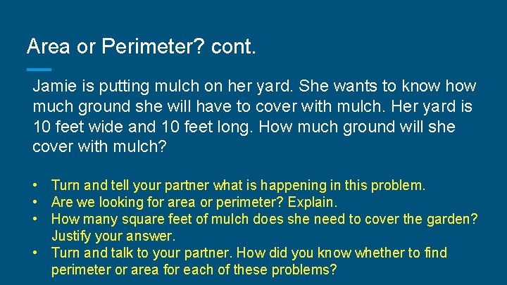 Understanding Area and Perimeter Module 12 Revisiting Perimeter