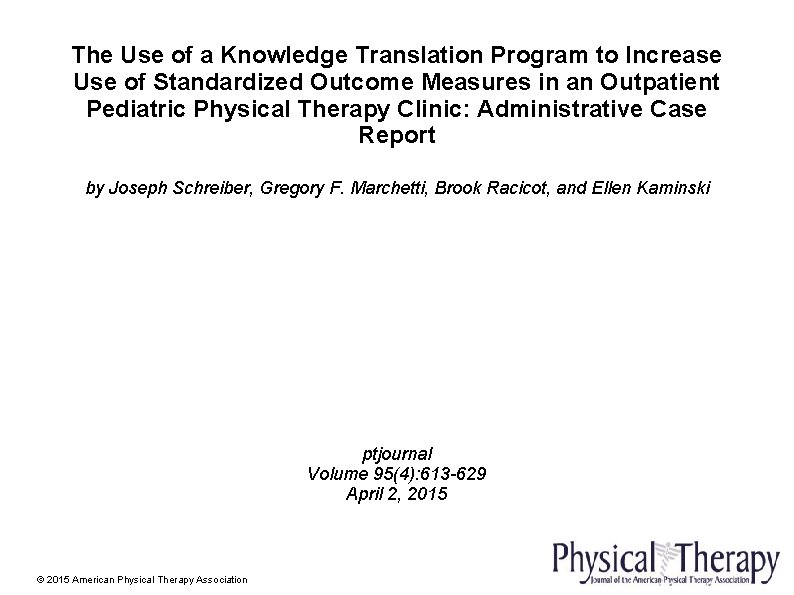 The Use of a Knowledge Translation Program to
