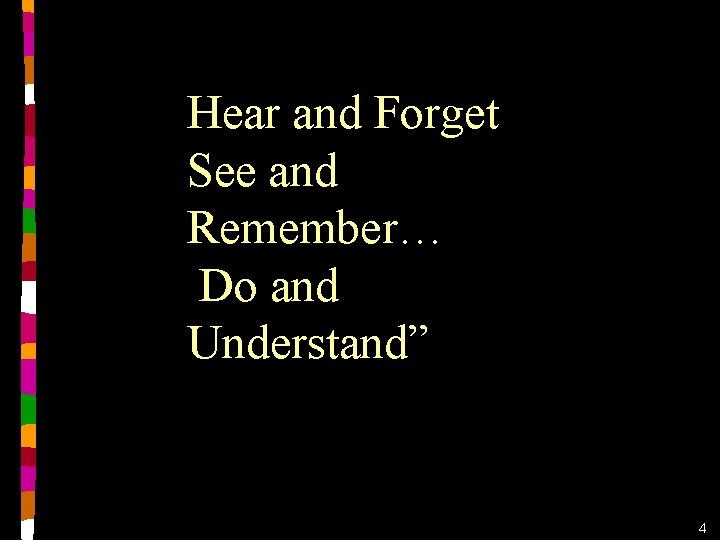 Hear and Forget See and Remember Do and