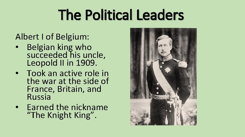 WORLD WAR 1 The Great War Key Figures