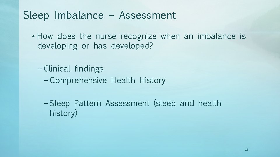 Concept Sleep Sleep Concept Objectives 1 Describe what