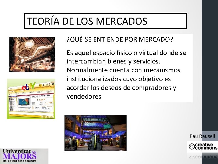 Economa Tema 3 El mercado Intercambio precios Teora