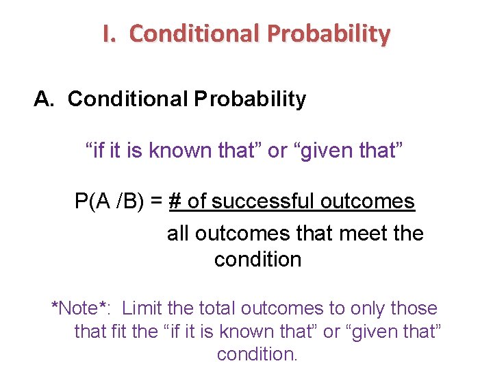 Counting and Probability Lesson 7 Consider the following