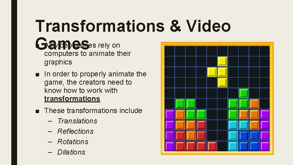 Welcome Back Challenge TRANSFORMATIO NS SYMMETRY Geometry Unit
