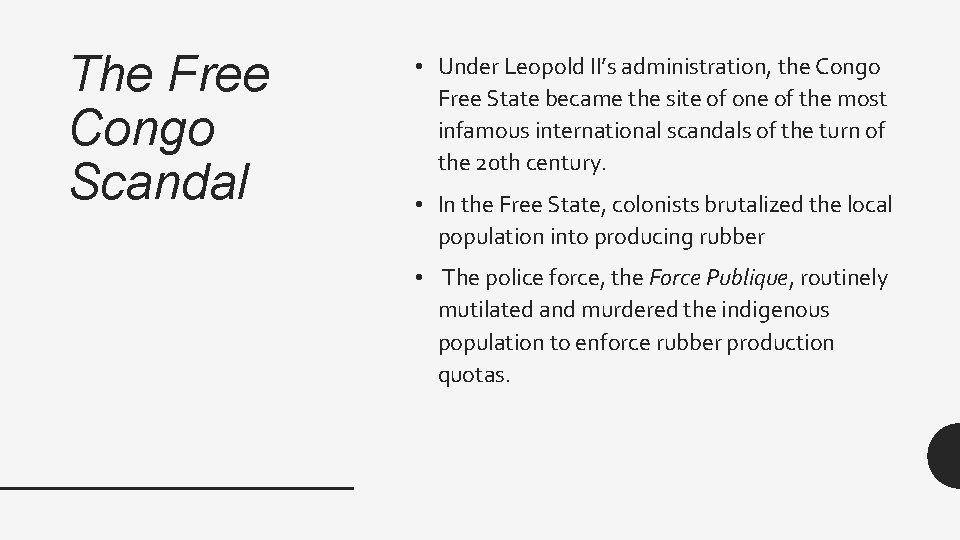 KING LEOPOLD II AND THE CONGO FREE STATE