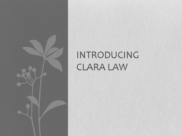 INTRODUCING CLARA LAW Biography Born 1957 in Macau