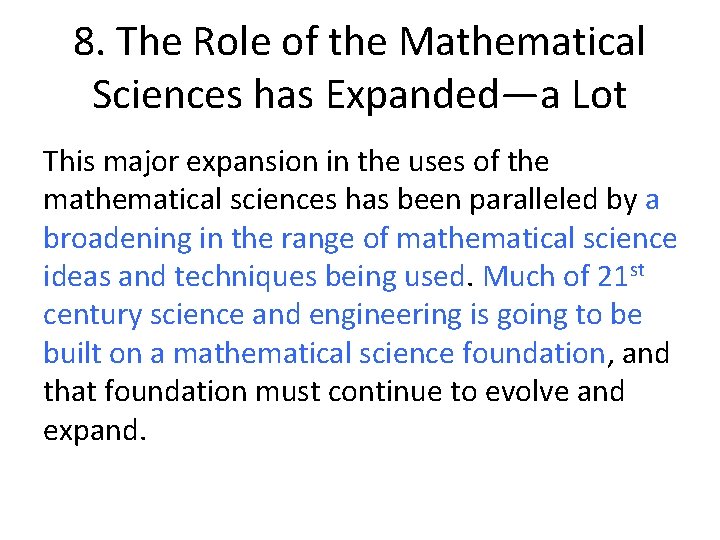 40 Things to Know about The Mathematical Sciences