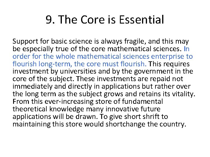 40 Things to Know about The Mathematical Sciences