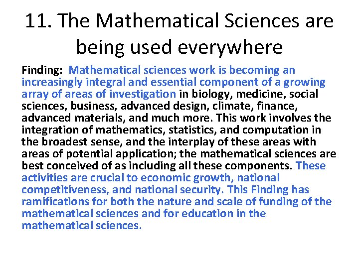40 Things to Know about The Mathematical Sciences