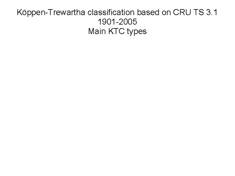 Integrated climate change assessment with climate classification M