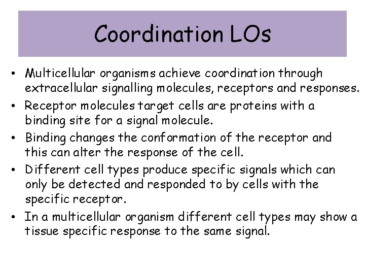 AH Biology Unit 1 Topic 5 Communication Within